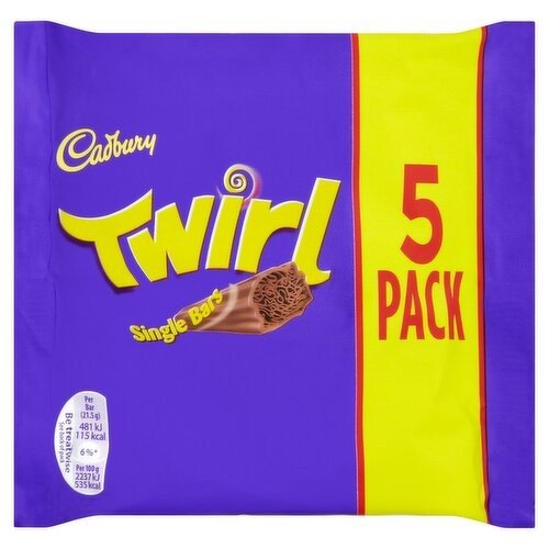 Cadbury Twirl Chocolate Bar 5 Pack (21.5 g) | British & Irish Food ...