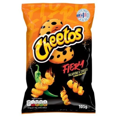 Cheetos Fiery Jalapeno & Cheese Corn Puffs (105 g) | British & Irish ...