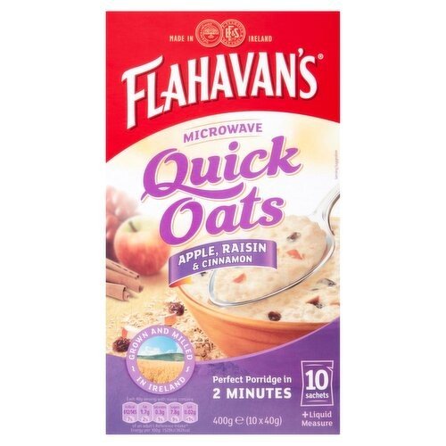 Flahavan's Quick Oats Apple, Raisin & Cinnamon Sachets (400 g ...
