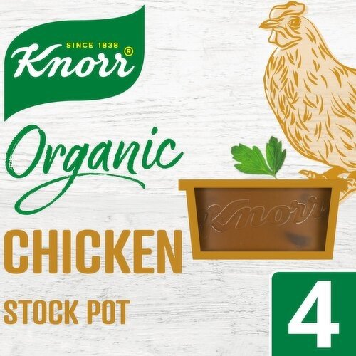 Knorr Organic Chicken Stock 4 Pots (104 g) | British & Irish Food ...