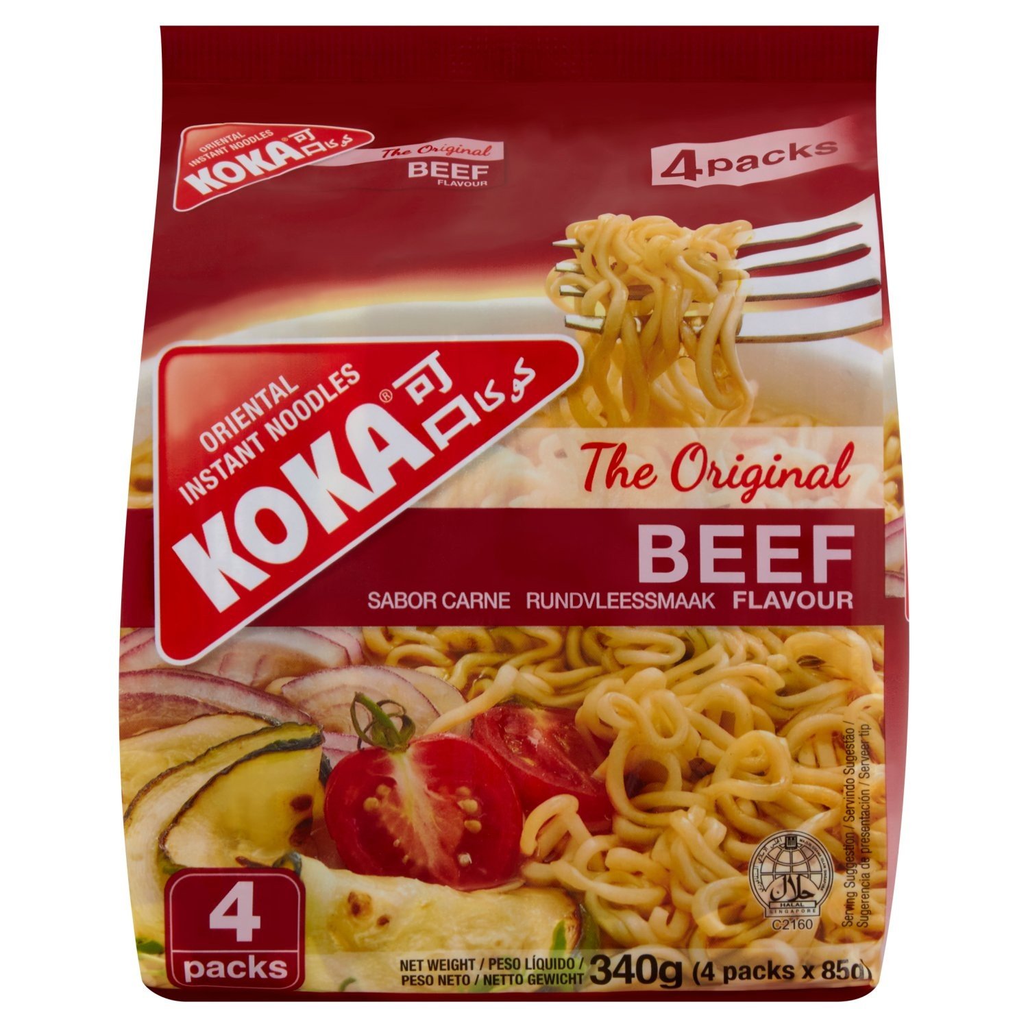 Koka Original Beef Noodles 4 Pack (85 g) | British & Irish Food ...