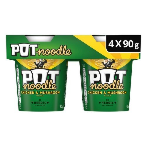 Pot Noodle Chicken & Mushroom 4 Pack (90 g) | British & Irish Food ...
