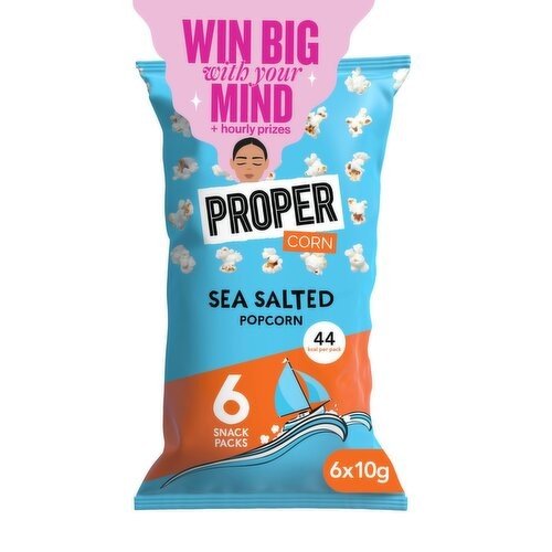 Proper Corn Sea Salted Popcorn 6 Pack (90 g) | British & Irish Food ...