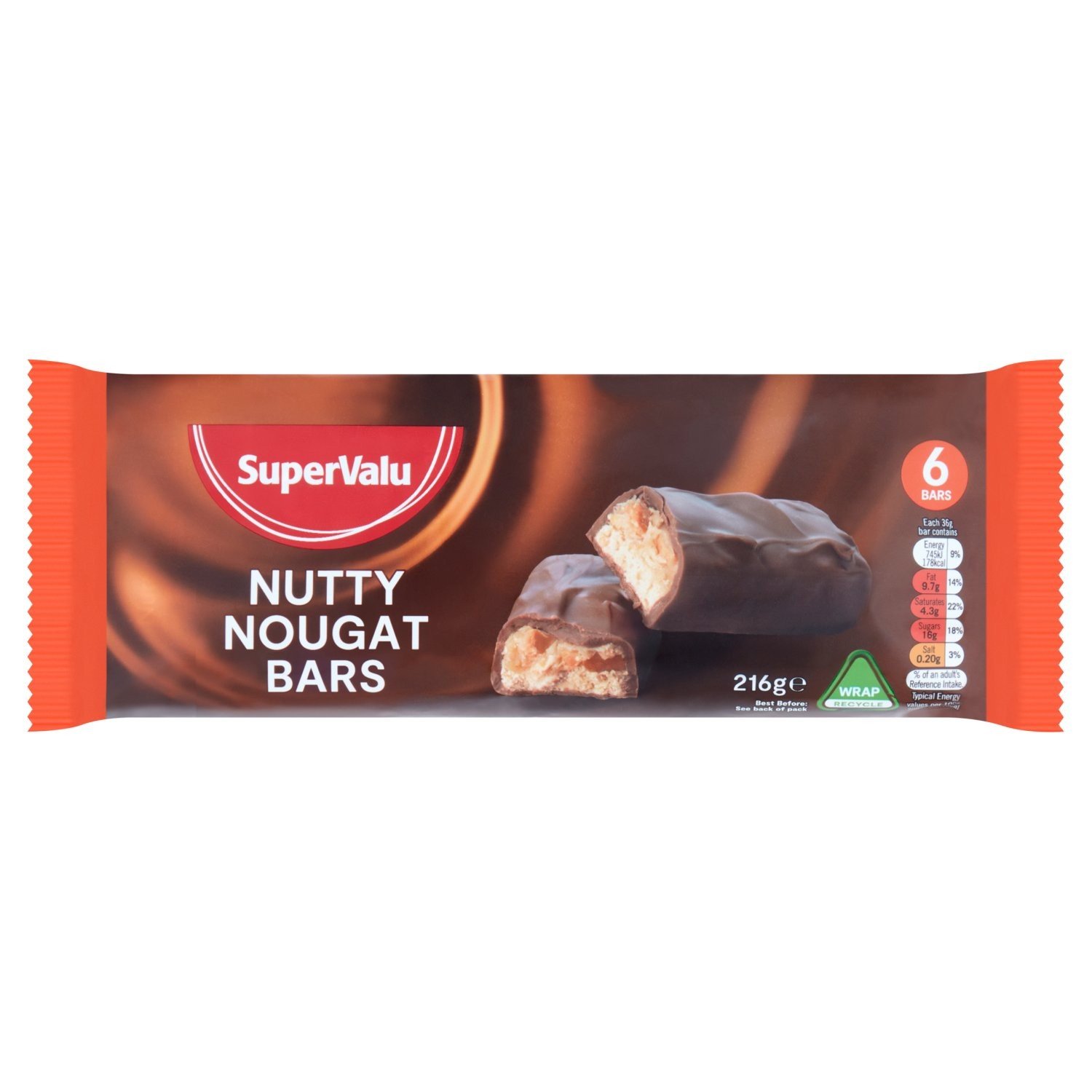 SuperValu Nutty Nougat Bars 6 Pack (216 g) | British & Irish Food ...