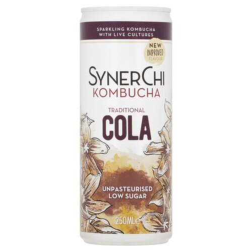 SynerChi Traditional Cola Kombucha Can (250 ml) | British & Irish Food ...