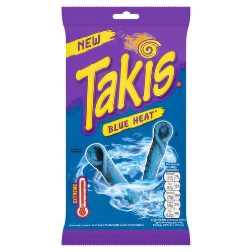 Takis Blue Heat Chilli & Lime Corn Snacks (100 g) | British & Irish ...