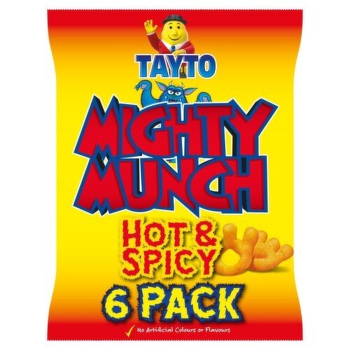 Tayto Mighty Munch Hot & Spicy 6 Pack (26 g) | British & Irish Food ...