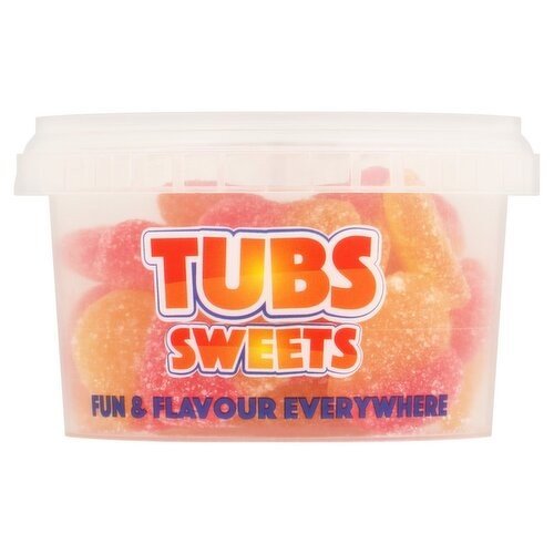 Tubs Sweets Fizzy Peach Hearts (150 g) | British & Irish Food Delivered ...